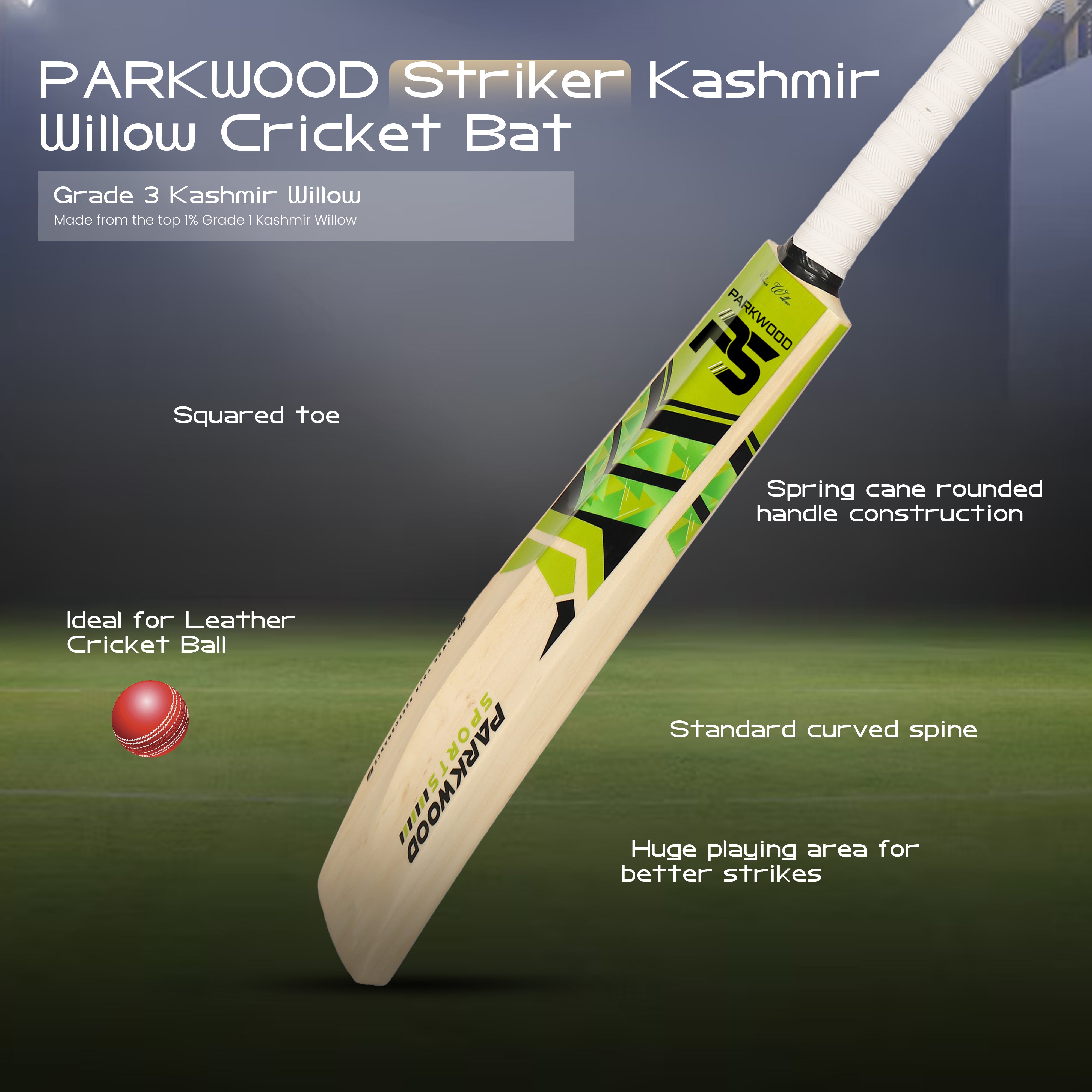 Striker Grade 3 Kashmir Willow Cricket Bat | Power & Durability ...